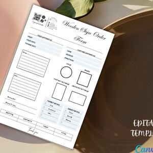 Wooden Sign Order Form Template Printable Craft Sign Order Form ...