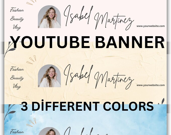 Youtube Branding Kit | Pink Youtube Banner | Youtube Thumbnail ...