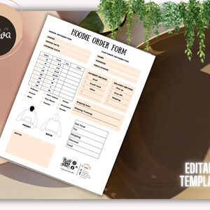 Printable Hoodie Order Form Template Clothing Order Form Craft Order ...
