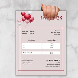 Custom Balloon Invoice Personalized Party Decor Balloon Purchase ...