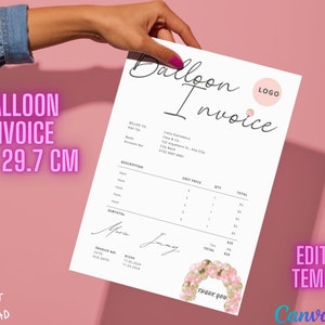 Balloon Invoice Template Receipt Template Business Template Printable ...