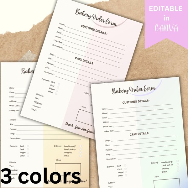 Dessert Order Form - Etsy