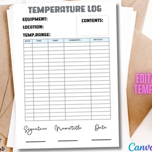 Temperature Log Daily Refrigerator Printable Temperature Check Sheet ...
