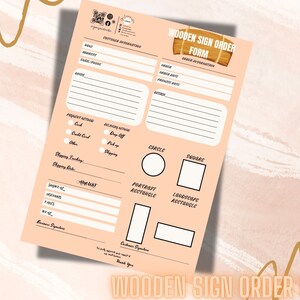 Wooden Sign Order Form Template Printable Craft Sign Order Form ...