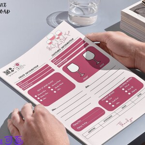 Wine Glass Order Form Editable Small Business Forms Craft Order Form ...