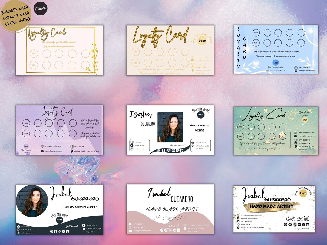 Business Loyalty Card Template Bundle Loyalty Cards Printable Business ...