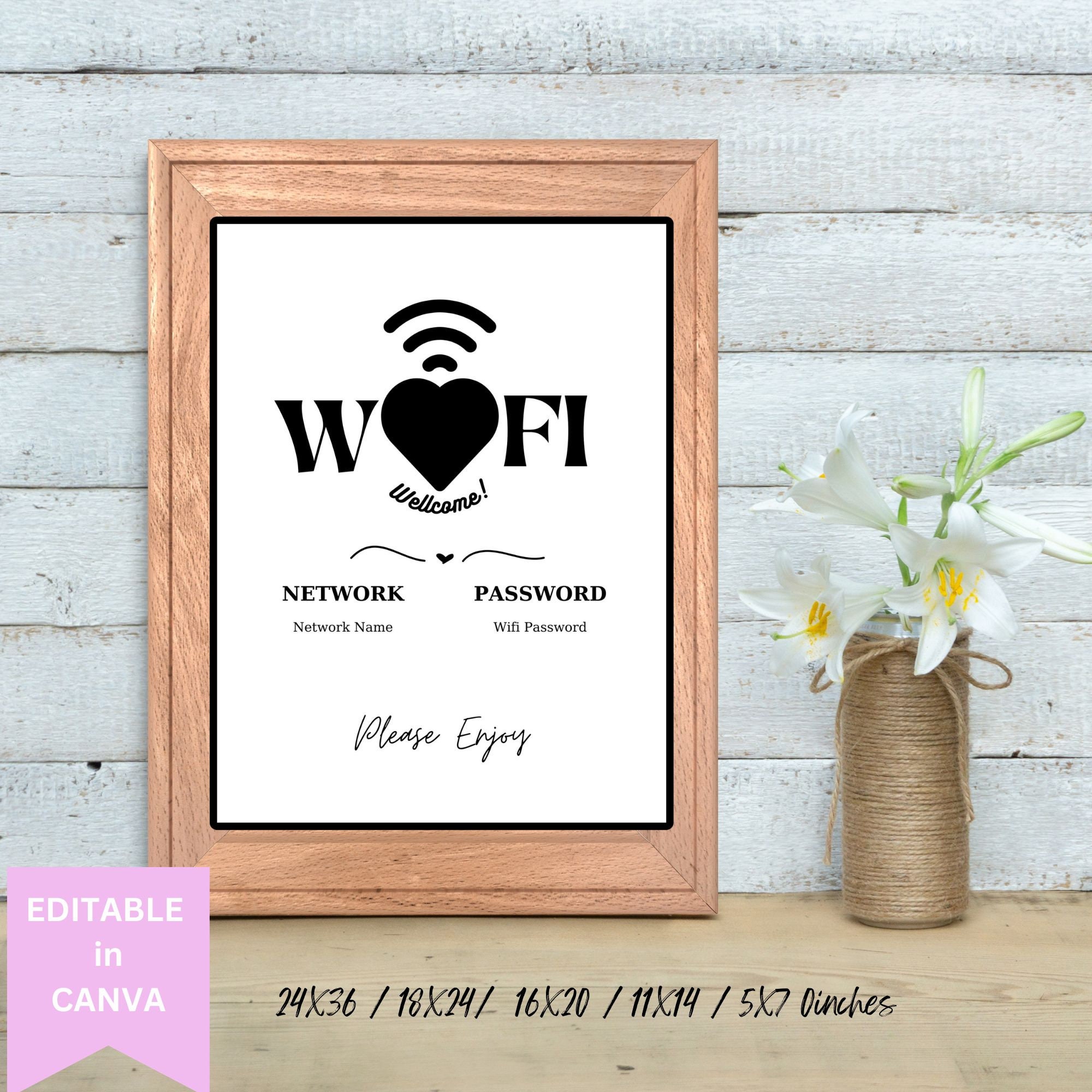 Wifi Password Sign Editable Wifi Sign Printable Wifi Password Wifi ...