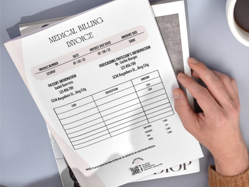 Editable Medical Invoice Template Custom Doctor's Medical Bill Receipt ...