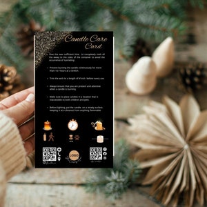 Editable Candle Care Card 2 Different Size Look After Your Candle ...