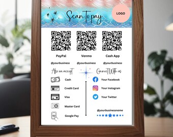 Scan to Pay Template QR Code Template Scan to Pay Sign Small Business ...