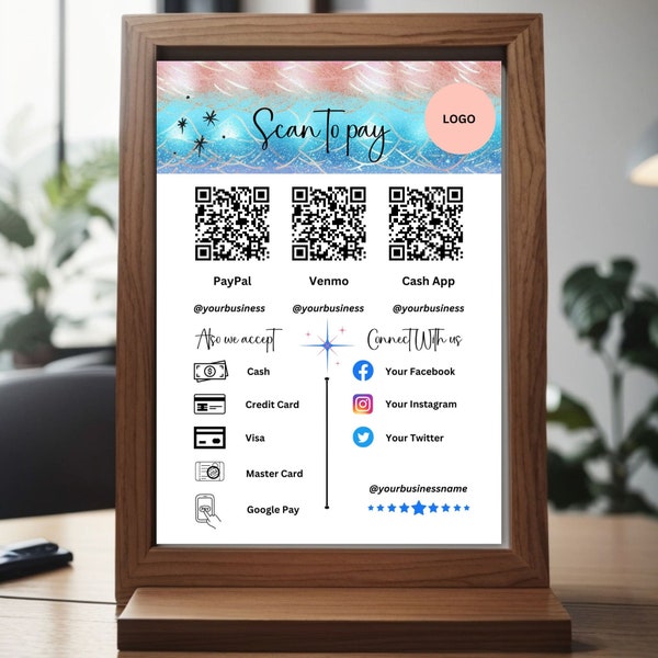 Payment Method Sign Template - Etsy