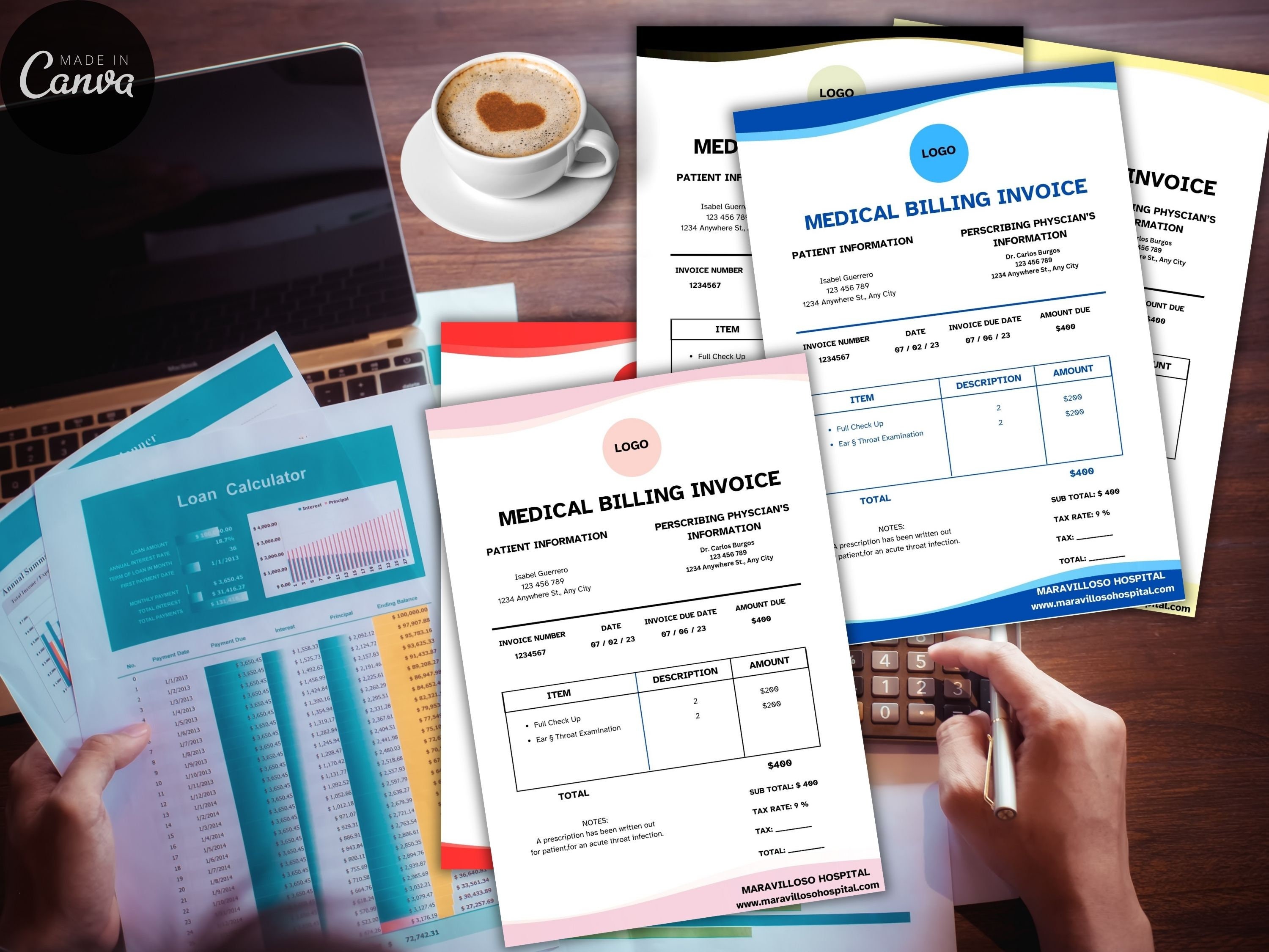 Printable Medical Invoice Template for Small Business Invoice Template ...