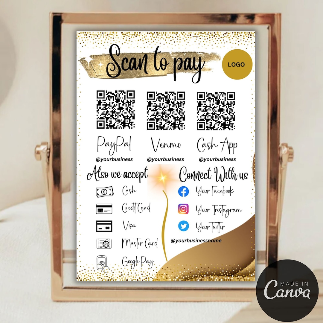 Scan to Pay Template Scan to Pay Sign Pay Here Sign Qr Code Pay Sign ...