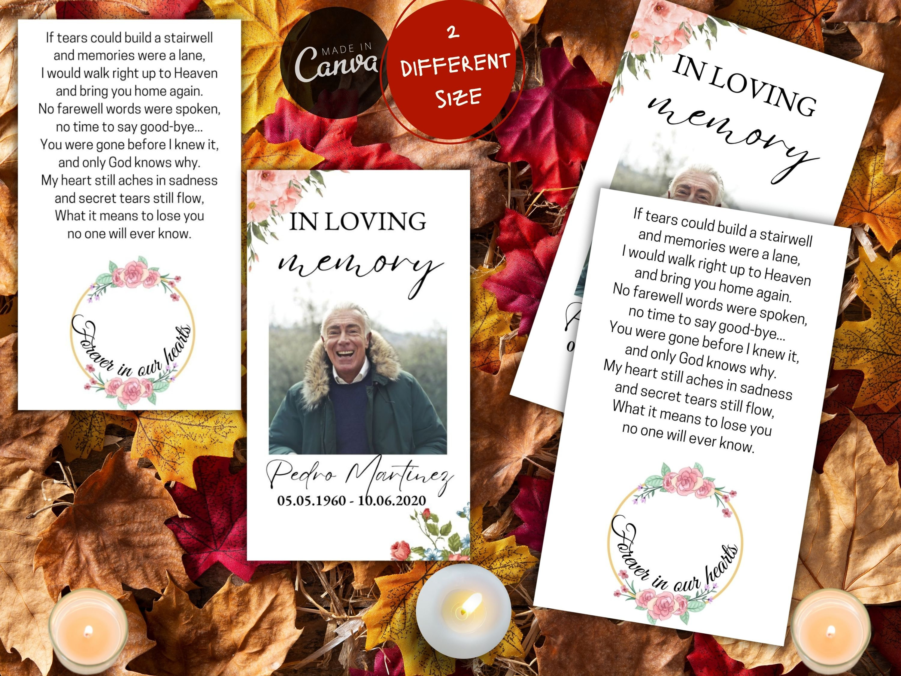 Funeral Prayer Card Digital Download Printable Memorial Prayer Card ...