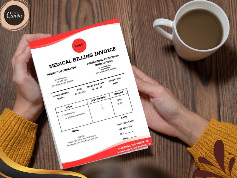 Printable Medical Invoice Template for Small Business Invoice Template ...