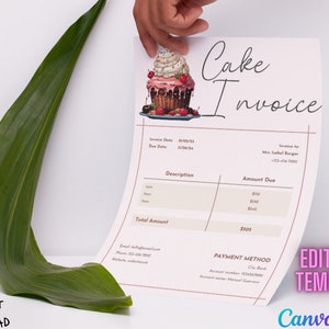 Editable Cake Invoice Template Cake Form Printable Bakery Invoice Small ...