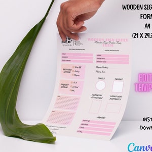 Wooden Sign Order Form Template Printable Craft Sign Order Form ...