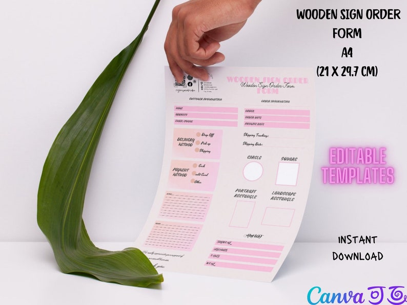 Wooden Sign Order Form Template Printable Craft Sign Order Form ...