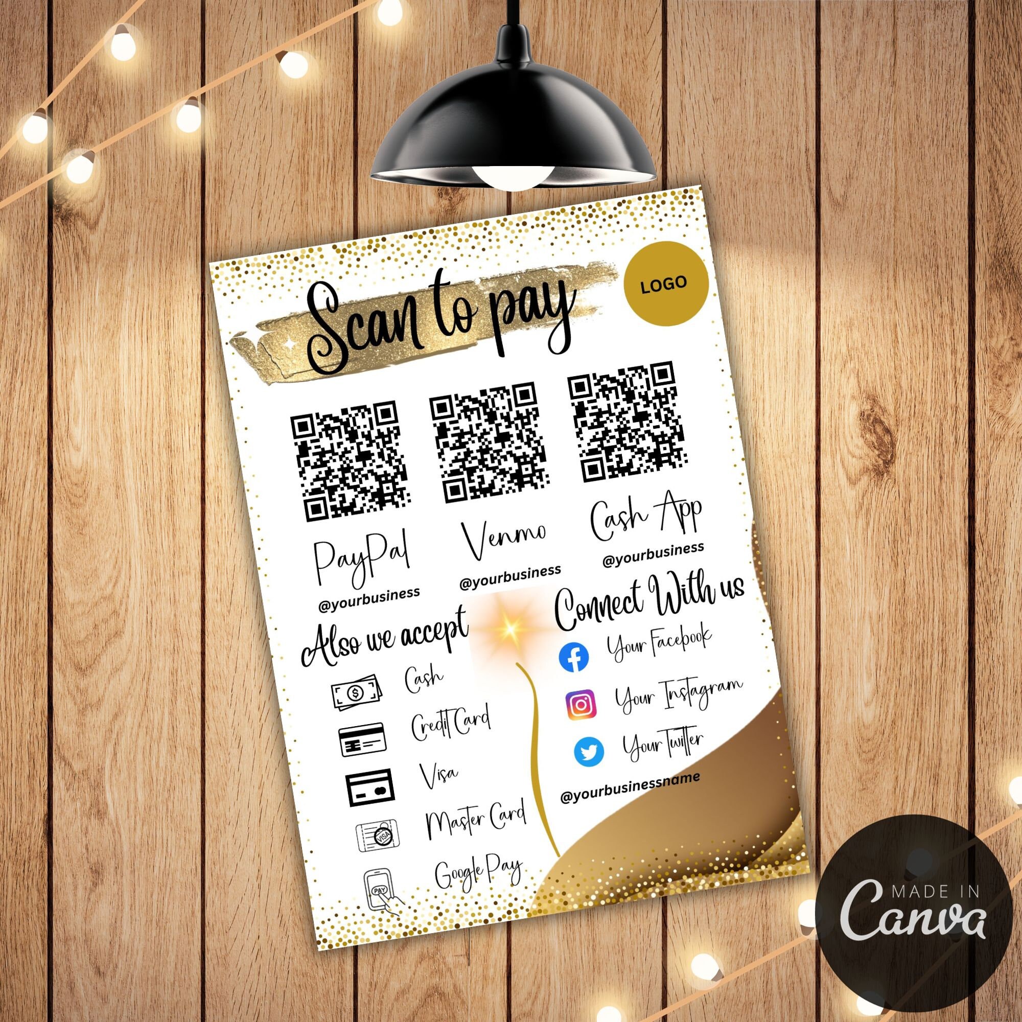 Scan to Pay Template Scan to Pay Sign Pay Here Sign Qr Code Pay Sign ...