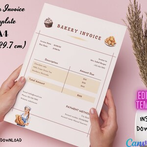 Bakery Invoice Template Receipt Template Business Template Printable ...