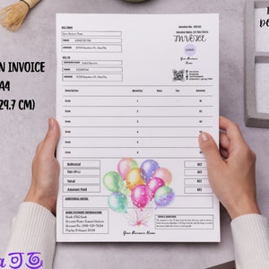Balloon Invoice Template Receipt Template Business Template Printable ...
