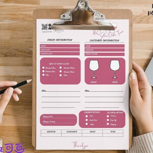 Wine Glass Order Form Editable Small Business Forms Craft Order Form ...