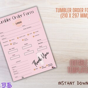 Bakery Order Form Cake Order Form Template Cookie Order Form Digital ...