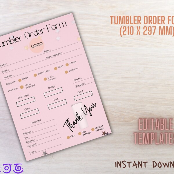 Editable Cake Order Form Bakery Order Form Printable Template Cupcake ...