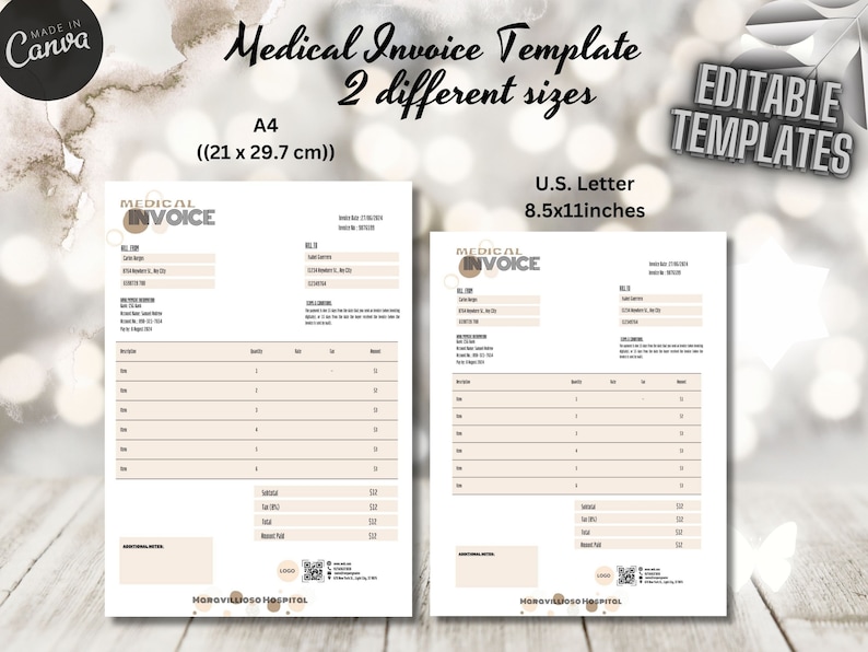 Medical Invoice Template Custom Doctor's Medical Bill Receipt Invoice ...