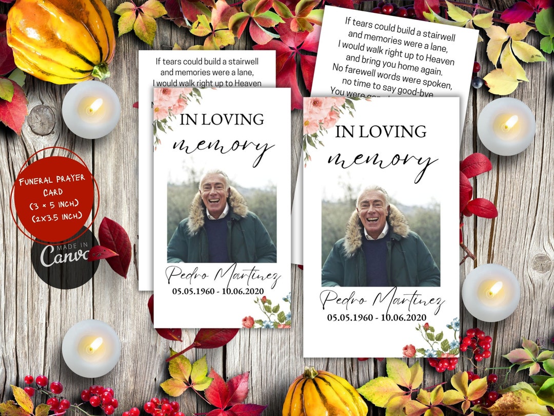 Funeral Prayer Card Digital Download Printable Memorial Prayer Card ...