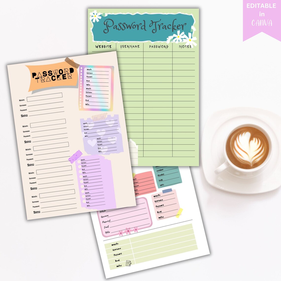 Editable Fillable Password Tracker BUNDLE Printable Password - Etsy Canada
