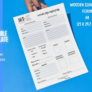 Wooden Sign Order Form Template Printable Craft Sign Order Form ...