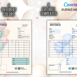 Editable Balloon Invoice Template Balloon Artist Invoice Template ...