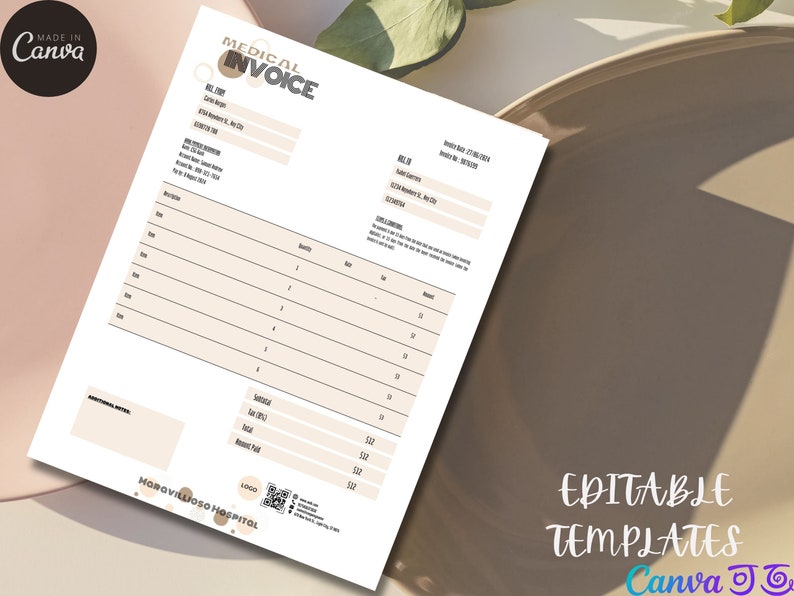 Medical Invoice Template Custom Doctor's Medical Bill Receipt Invoice ...