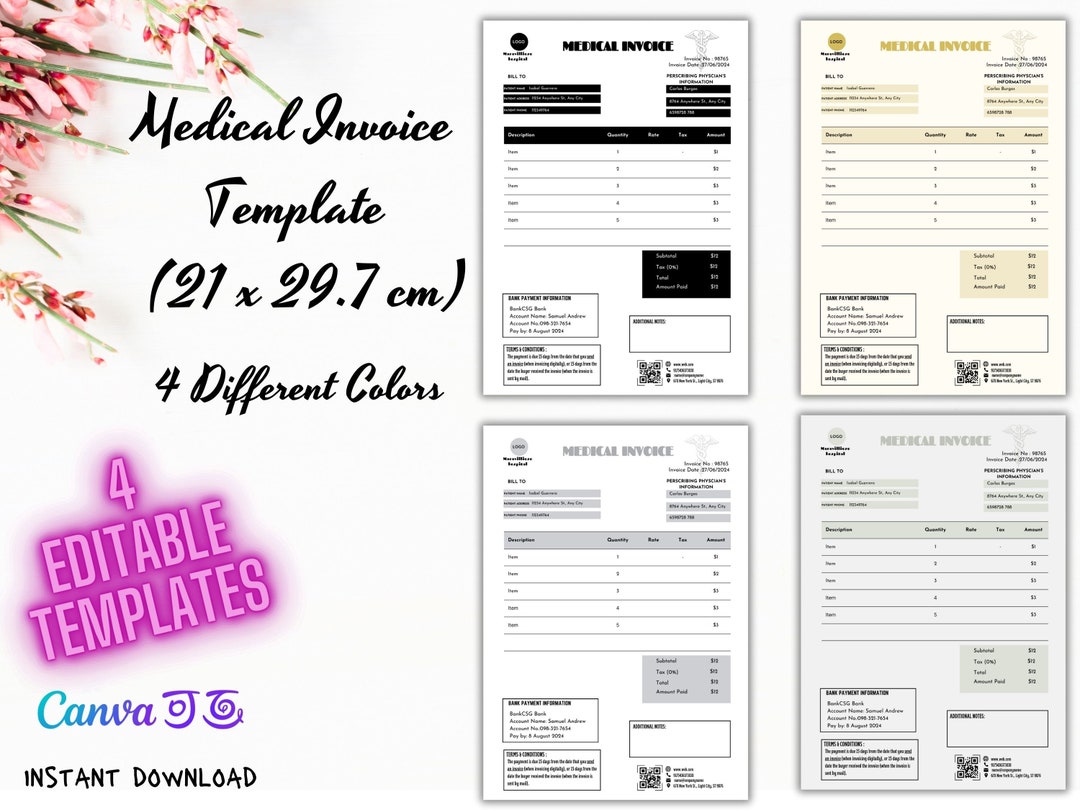 Custom Doctor's Medical Bill Receipt Invoice Template Doctor's Bill ...