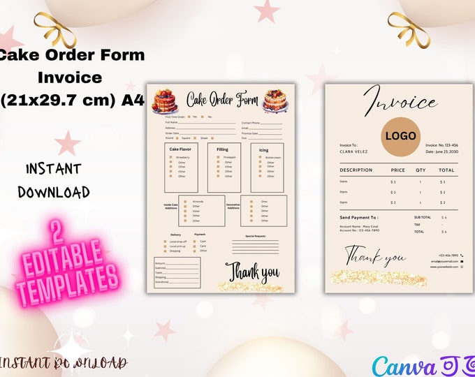 Editable Cake Order Form, Printable Bakery Order Form, Custom Order ...