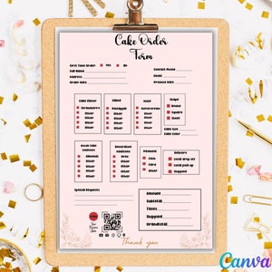 Editable Cake Order Form Template Bakery Order Form Bakery Order Form ...