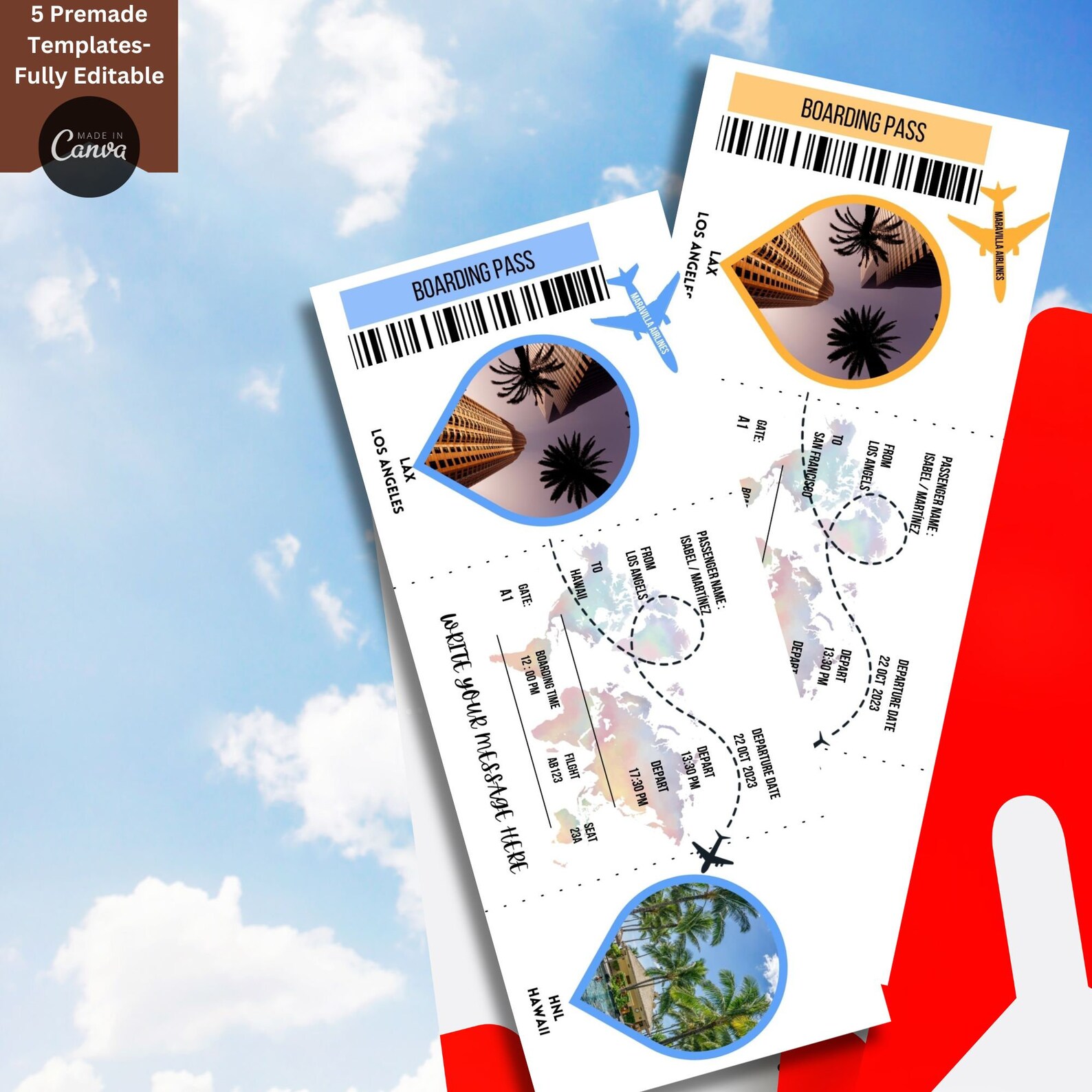 Editable Boarding Pass Template Canva Boarding Pass Surprise Trip ...