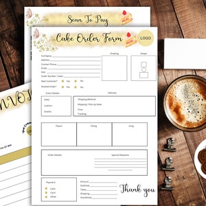 Editable Cake Order Form Cake Invoice Scan to Pay Bakery Order Form ...
