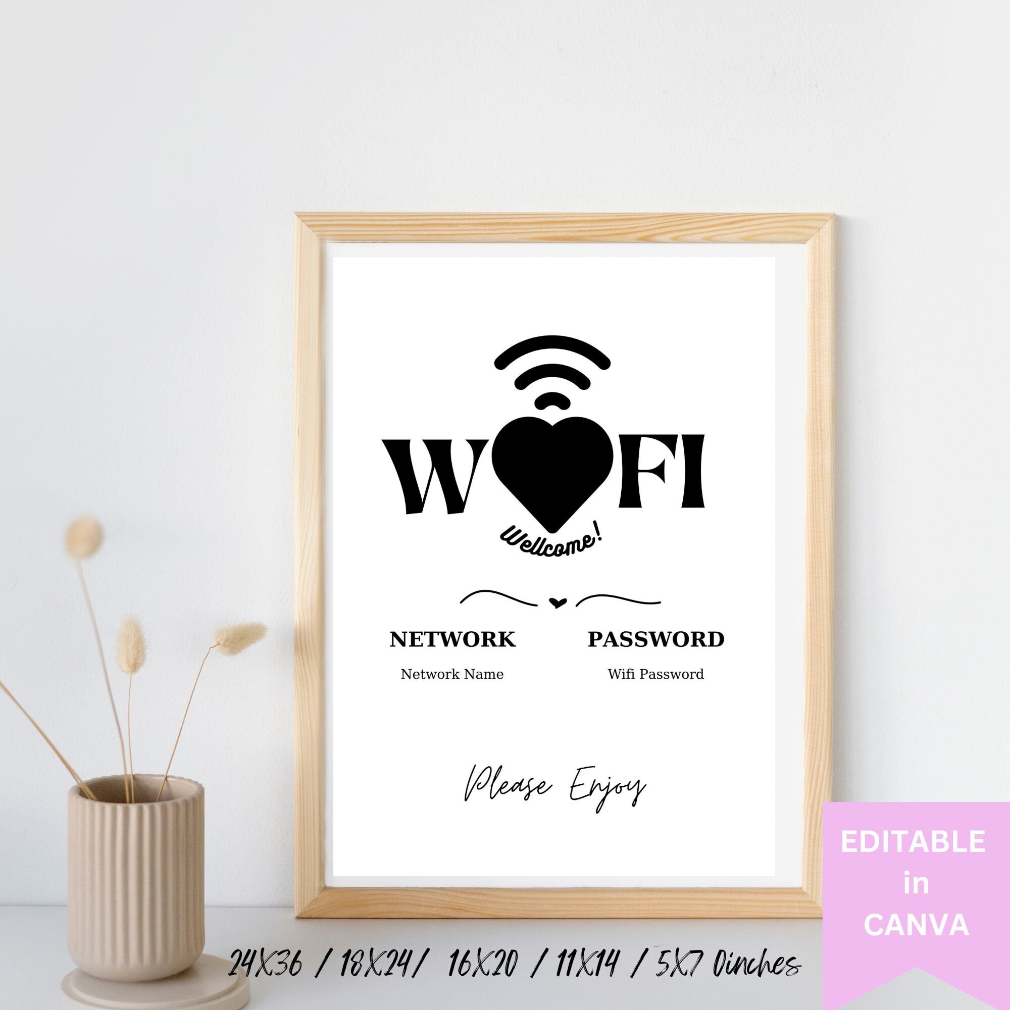 Wifi Password Sign Editable Wifi Sign Printable Wifi Password Wifi ...