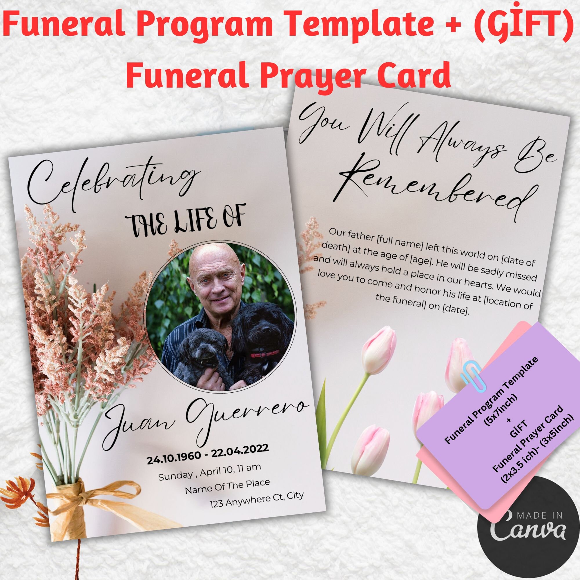 Funeral Bundle Funeral Program Template Memorial Service Template ...
