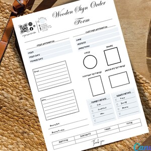 Wooden Sign Order Form Template Printable Craft Sign Order Form ...