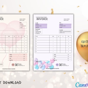 Editable Balloon Invoice Template Balloon Artist Invoice Template ...