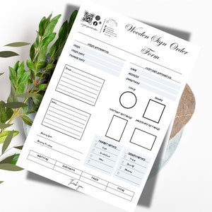 Wooden Sign Order Form Template Printable Craft Sign Order Form ...