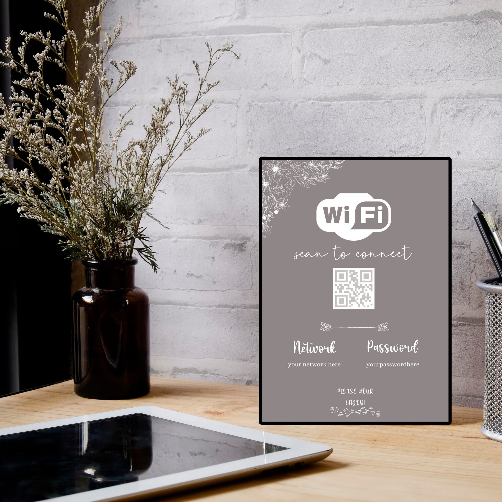 Wifi Password Sign Editable Wifi Sign Printable Wifi Password Wifi ...