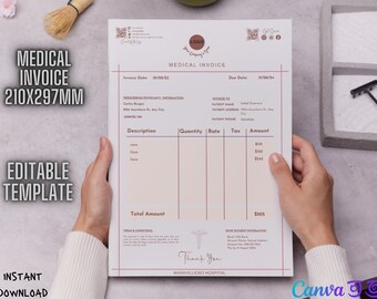 Custom Doctor's Medical Bill Receipt Invoice PDF Template, Doctor's ...
