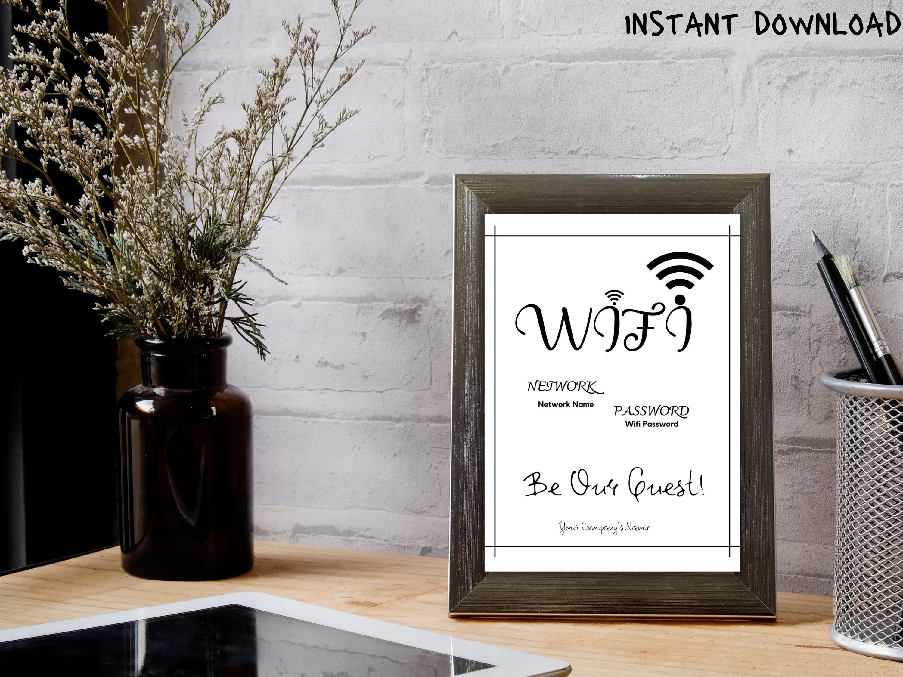 Wifi Password Sign Wifi Code QR Code Wifi Connect to Our Wifi Printable ...
