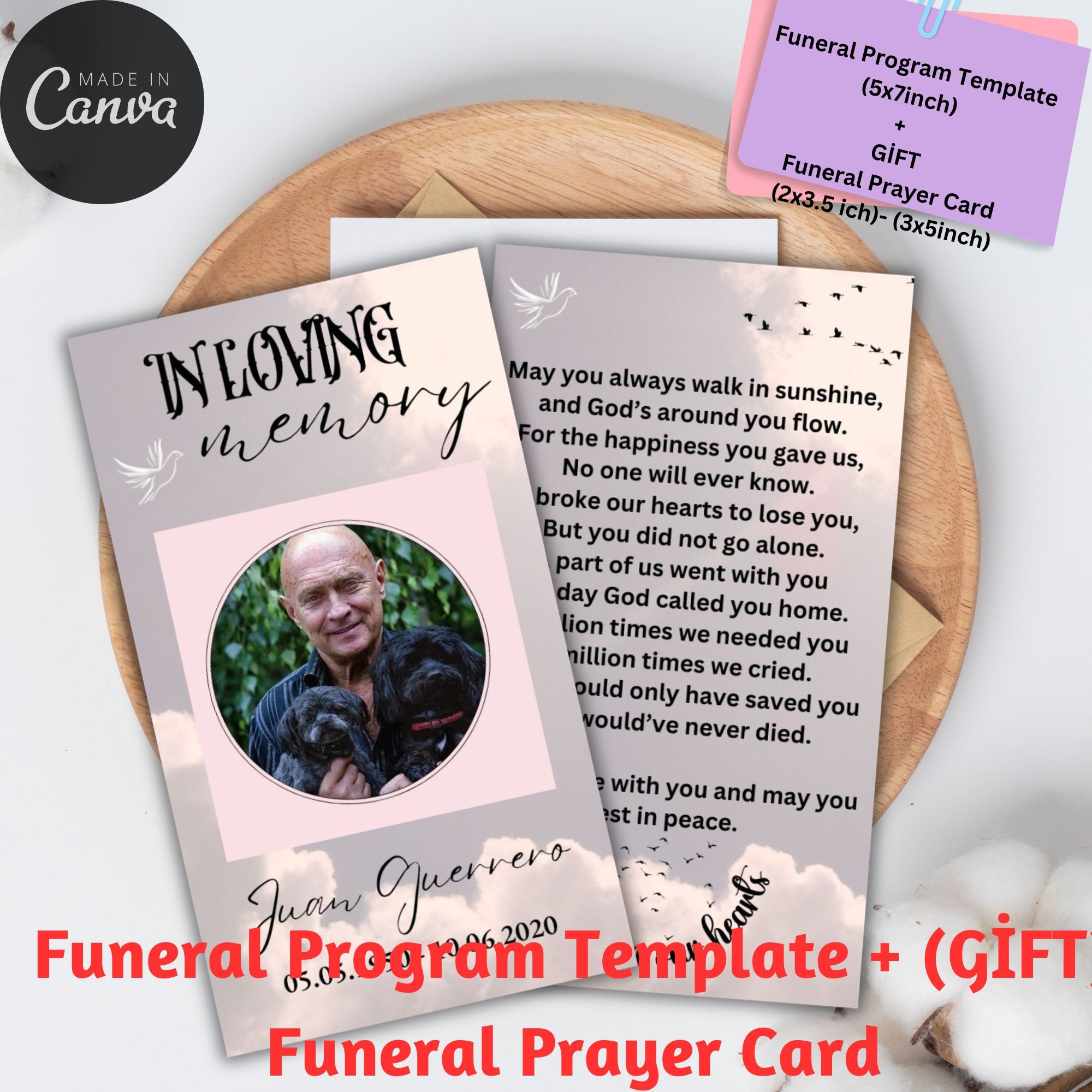 Funeral Bundle Funeral Program Template Memorial Service Template ...