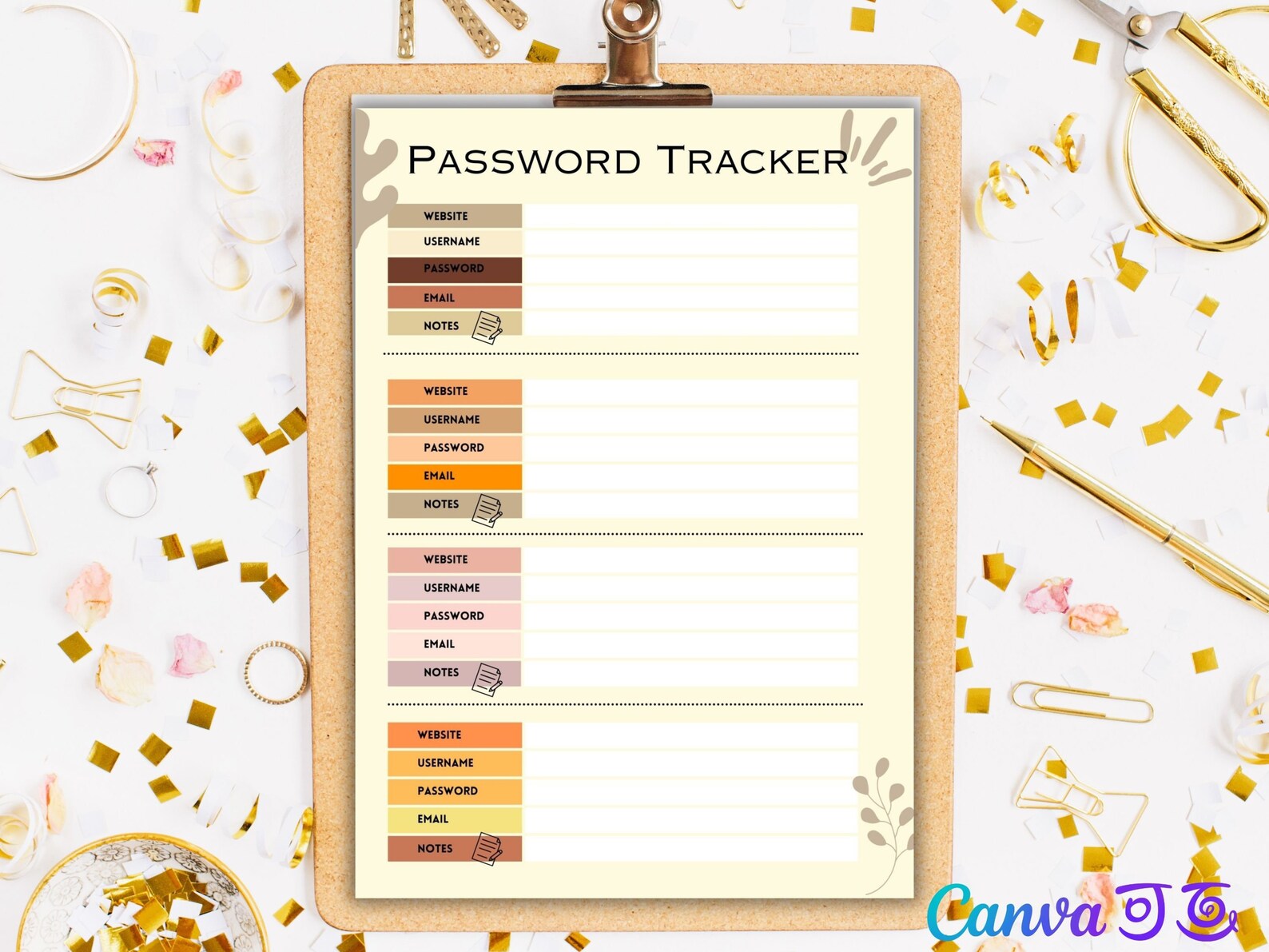 Editable Password Tracker Password Keeper Sheet Password Journal Book ...