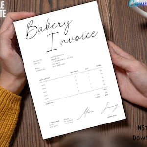 Bakery Invoice Template Receipt Template Business Template Printable ...